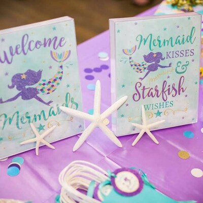 Mermaid Party Sign Welcome Mermaids Birthday Party Sign - Etsy