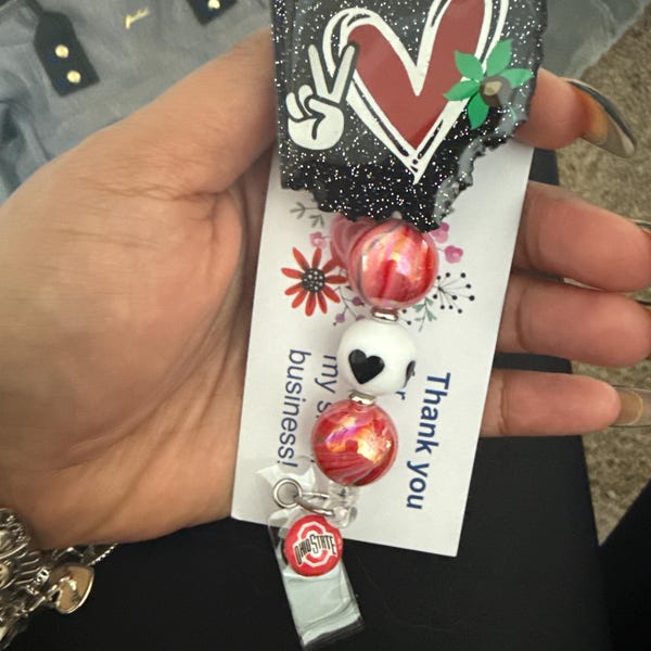 Peace Love Buckeye Badge Reel: Ohio State Retractable ID Holder - Etsy