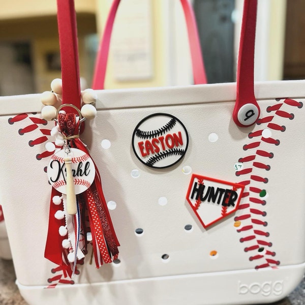 Custom Baseball Bag Charm, Baseball Mom, Baseball Keychains - Etsy