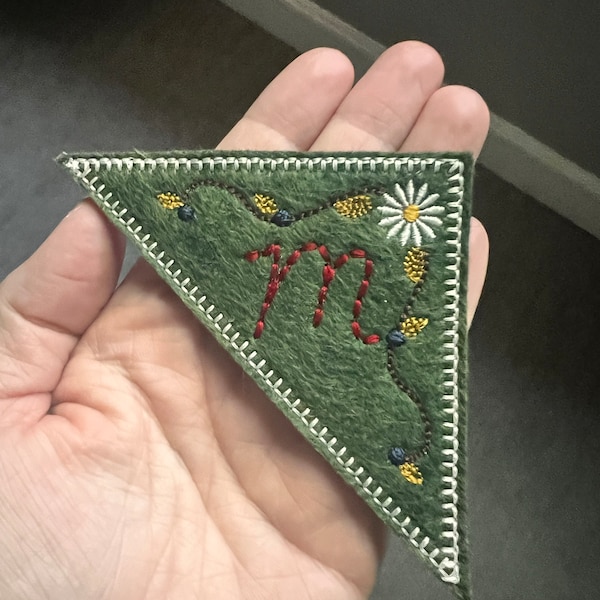 Floral Corner Bookmark Satin Stitch, Digital Files, Machine Embroidery ...