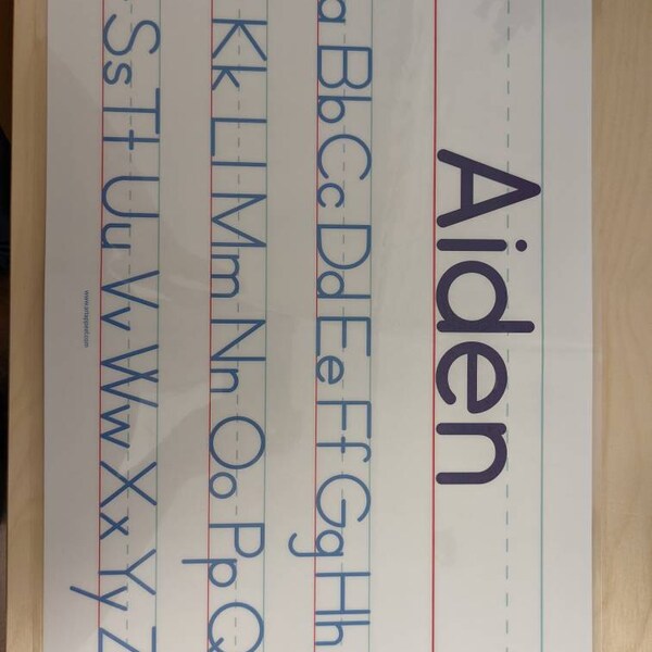 Kids Personalized Alphabet Placemat, Handwriting Placemat, Educational ...