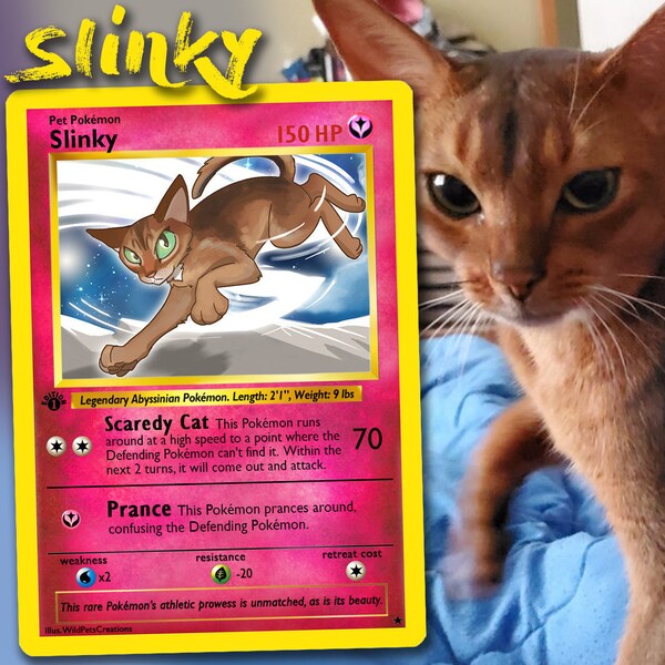 Holographic Pokémon Card - Etsy
