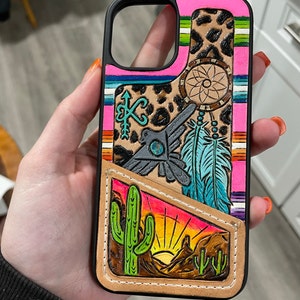 Custom Tooled Leather Native American Headdress Phone Case | Etsy