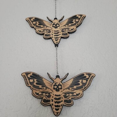Insect Garland Wood Wall Hanging Decor Hawkmoth Luna Moth Winged Beetle ...