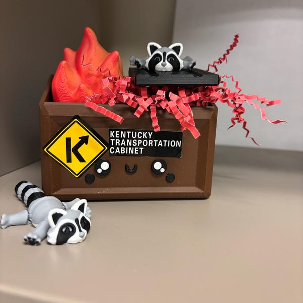 3D Printed Dumpster Fire Desk Figurine, Décor, Fun, Gag Gift, Stress ...