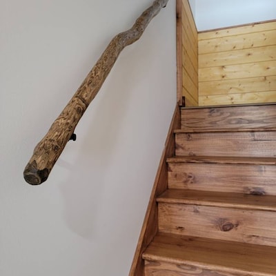 Hand Carved Maple Log Branch Railing Handrail Rustic Guard Stairway ...