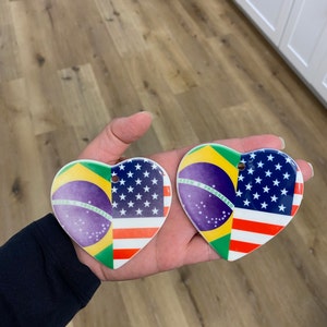 Puerto Rico, USA and Brazil Sticker, Brazil USA and Puerto Rico Sticker ...