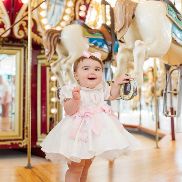 Dusty Rose Pearl Flower Girl Dress, Pink First Birthday Dress, Tutu ...