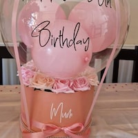 Hot Air Balloon Flower Box, Hat Box Flowers, Birthday Balloon ...