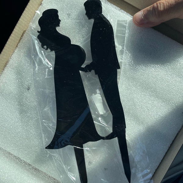 Pregnant Cake Topper, Pregnant Cake Topper With Dog, Family Cake Topper ...