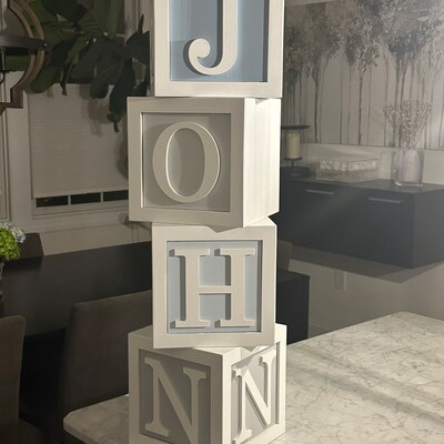 Jumbo Baby Blocks Made to Order. Nursery/kids Room Decor, Baby Shower ...