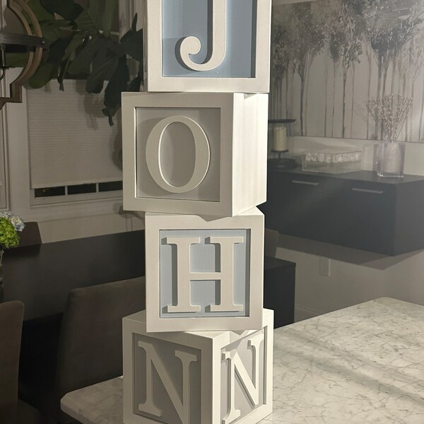 Jumbo Baby Blocks Made to Order. Nursery/kids Room Decor, Baby Shower ...