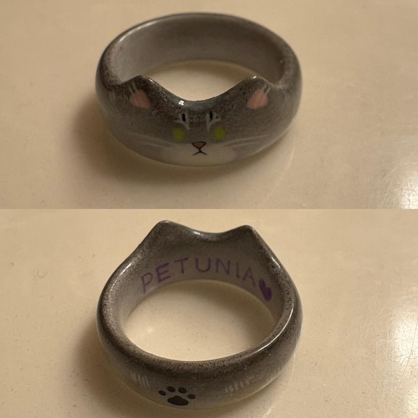 Pet Photo Ring, Pet Memorial Gift, Pet Lover Gift, Handmade Custom Pet ...