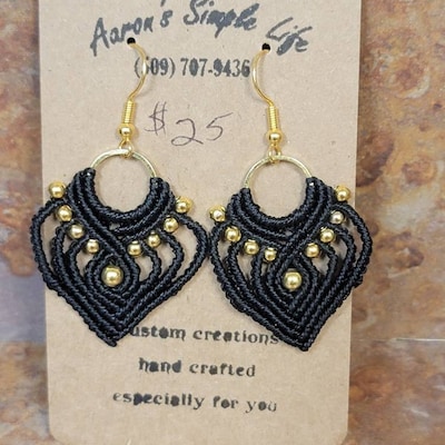 Macrame Earrings Tutorial 9, Micro Macrame Pattern, Pdf Tutorial, DIY Macrame Earrings, Macrame ...