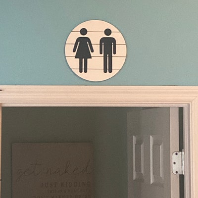 3D Restroom Shiplap Sign Mini Bathroom Signs Farmhouse - Etsy