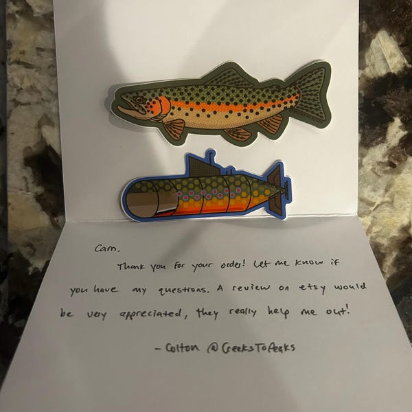 Brook Trout Pattern Flank - Decal Sticker - Etsy