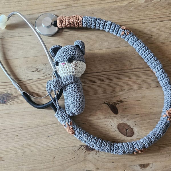 Cat Stethoscope Cover Crochet Pattern: Amigurumi Doctor Gift (PDF ...