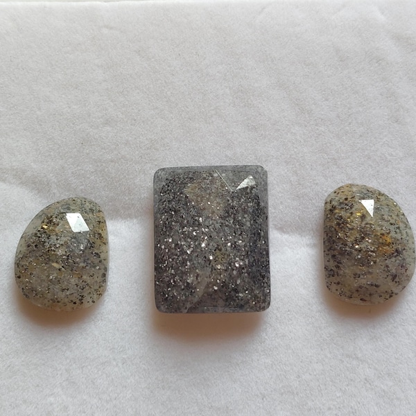 Natural Gemstone Rose Cut Stone, Flat Back Stones Match Pair, Mix Semi ...