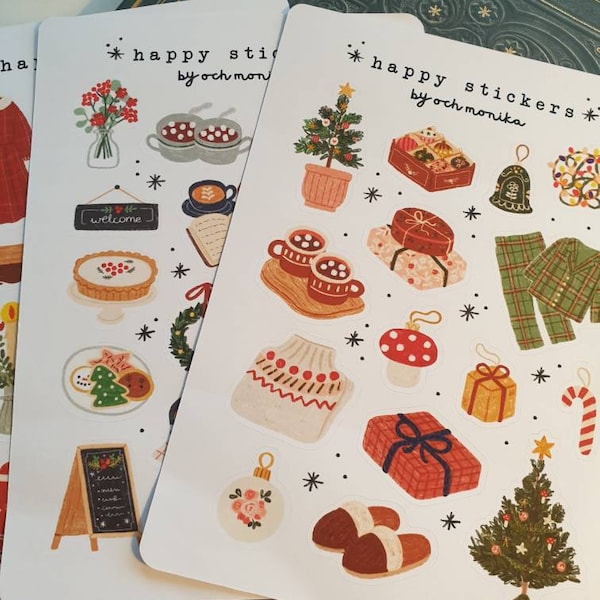 Christmas Tree - Stickers | Christmas Sticker Sheet, Holiday Planner ...