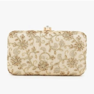 Silver & Gold Metal Box Clutch, Womens Clutch, Clutch Purse, Wedding ...