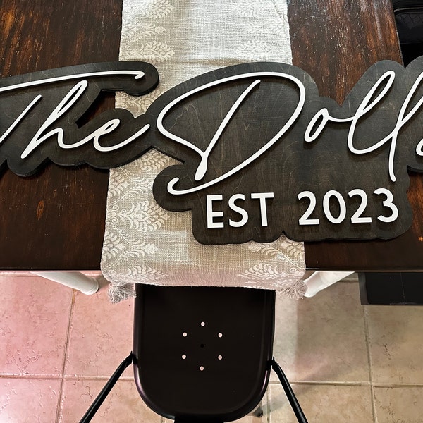 Last Name Sign, Personalized Gift, Custom Name Sign, Wedding Name Sign ...