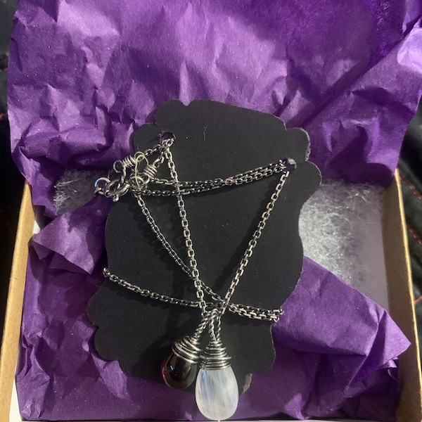 Blood Moon Rainbow Moonstone Red Garnet Sterling Silver Charm Necklace ...