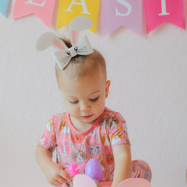 Easter Bunny Hair Bow, Bunny Hair Clip, Easter Hair Accessories for ...