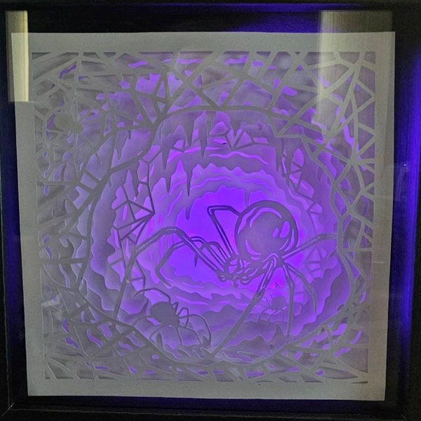 3d Spider Silhouette, Shadow Box Templates, Paper Cut, Files for Cricut ...