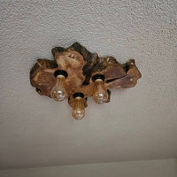 Live Edge Olive Wood Slab Pendant Chandelier, Rustic Lighting Fixture ...