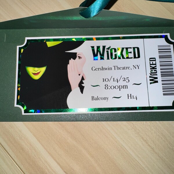 Personalised Wicked the Musical Ticket - Etsy
