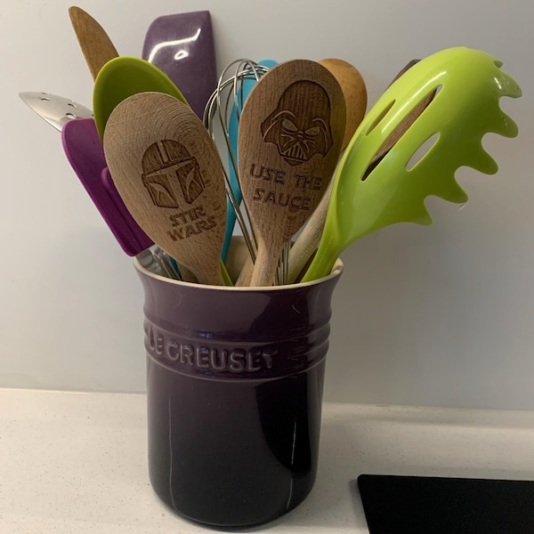 Star Wars Gift Wooden Spoons Engraved Mandalorian Chewbacca Darth Vader ...