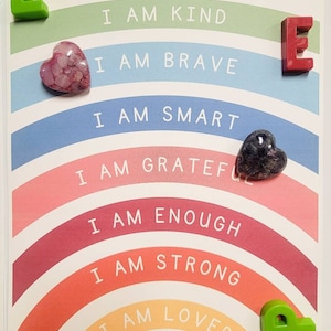 Rainbow Alphabet Poster, Handwriting Chart Print, Educational Wall Art ...