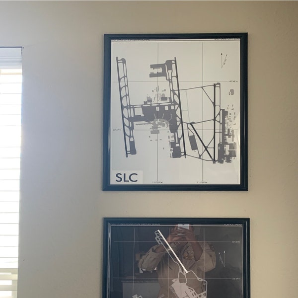 Paine Field Art Print, PAE Airport Map Poster, Aviation Decor, Seattle ...