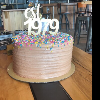 Established 1979 Birthday Cake Topper, 40th Birthday Cake Topper, Any ...