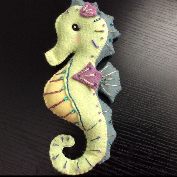 Seahorse Sewing Pattern PDF Ocean Stuffed Animal Felt Plushie Serena ...