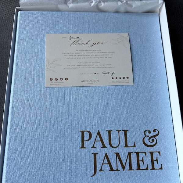 Linen Wedding Photo Album - Modern Wedding Gift, Anniversary Scrapbook ...
