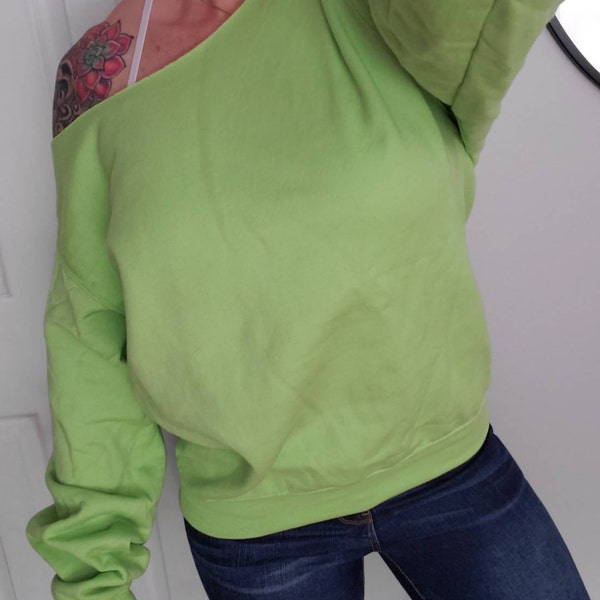 Gangster Wrapper off Shoulder Raw Edge Sweatshirt for Women GLITTER ...