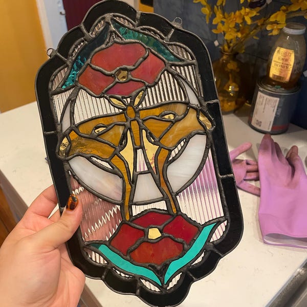 Digital Pattern Hercules Moth Panel, Stained Glass Pattern Download ...