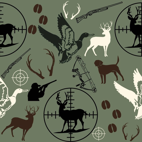 Deer Hunting Seamless Pattern, Boy Design (digital Download) - Etsy