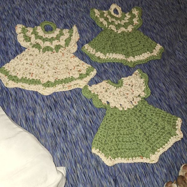 Crochet Dress Potholder & Dish Soap Cover Patterns (digital Download ...