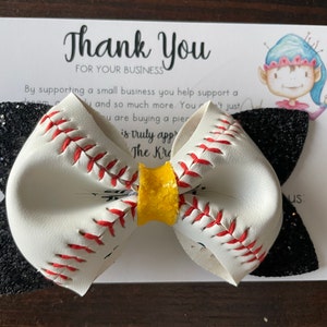 Real Baseball Bow, Real Baseball Hair Bow, Baseball Bow, Baseball Skin ...