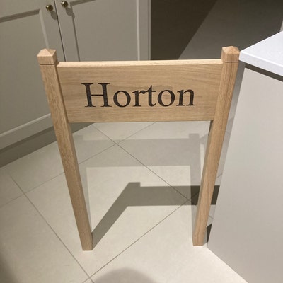 Oak House Sign With Posts, Carved, Personalised Custom Engraved Wooden ...