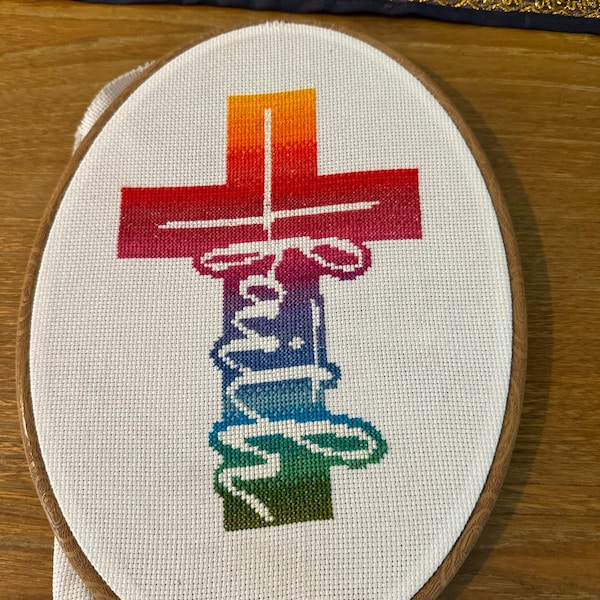 Patchwork, Cross Stitch Pattern, Geometric Design, Sampler, Rainbow ...