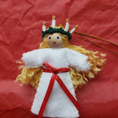 Santa Lucia Christmas Ornament, Saint Lucy, Scandinavian Christmas ...