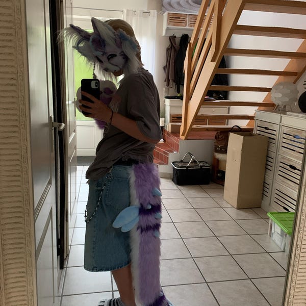 Any Color Luxury Dutch Angel Dragon Fursuit Tail - Soft Minky Spikes ...