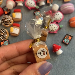 One Polymer Clay Loaf of Bread Charm, Miniature Bread Slices in Bag ...