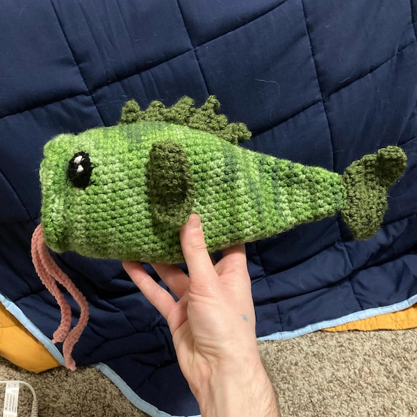 PDF Largemouth Bass Fish Crochet Pattern: Pouch, Bag, Stuffy, Wine or ...