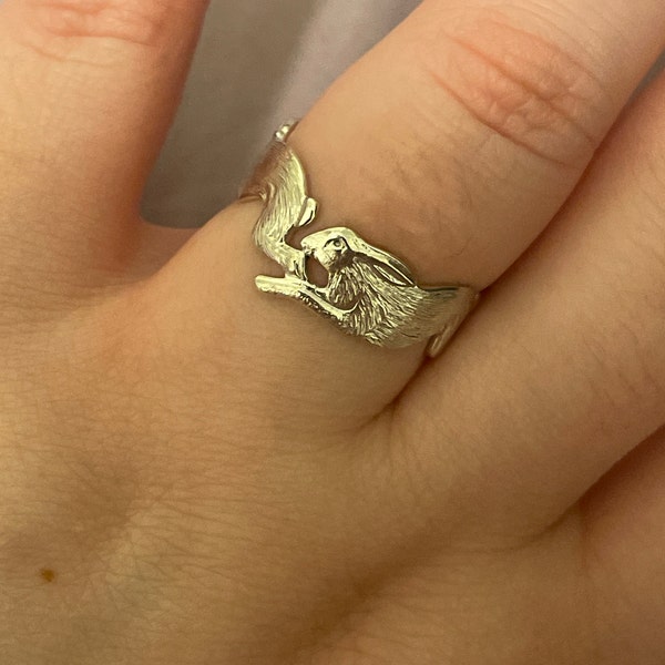 Rabbit Ring, Silver - Etsy