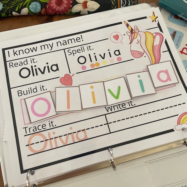 Dry Erase Name Mat, Montesorri Activity to Learn to Spell and Write ...