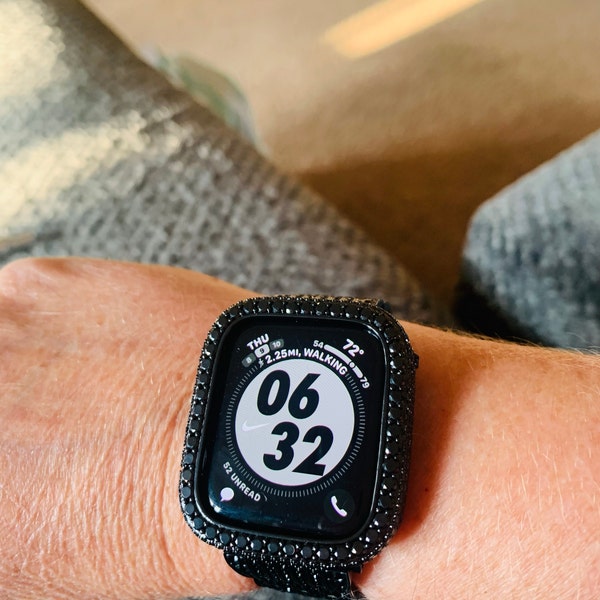 Custom Apple Watch Band Black & or Iwatch Lab Diamonds Bezel Apple ...